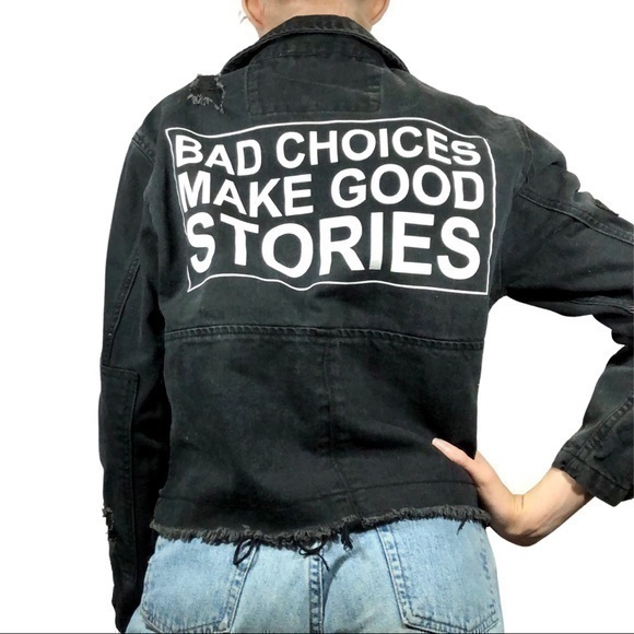 Boutique | Jackets & Coats | Boutique Womens Black Distressed Bad ...